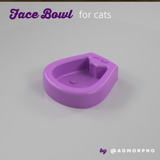 STL file Cat Face Bowl with name 🐱 (OBJ)・3D print model to download・Cults