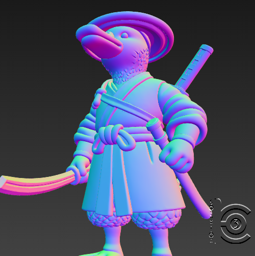🦆 Ronin Duck - Wandering Warrior・ STL File for 3D printing・Cults