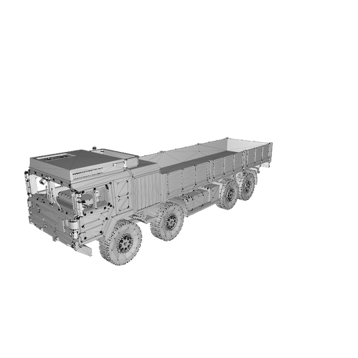 STL file MAN HX77 8x8 with high flatbed in 1:100 👨 ・Model to download ...