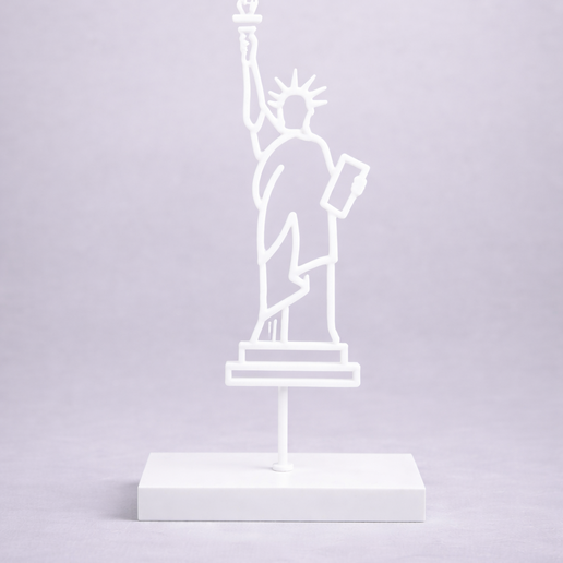 🎨 Minimalist Statue of Liberty Line Art Sculpture New York Landmark ...