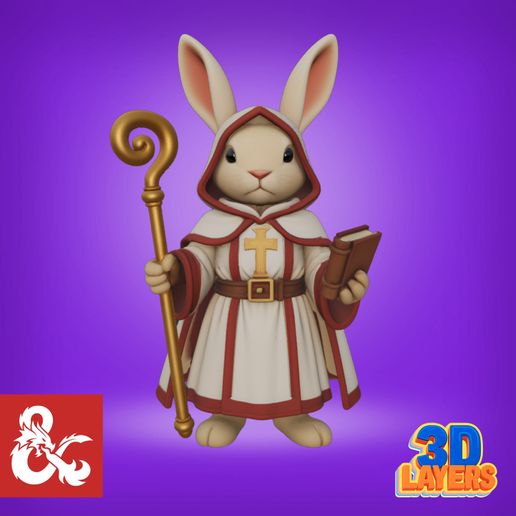 🐇 Rabbit Cleric - Chibi Fantasy Priest 3D Model DnD・ STL File for 3D ...