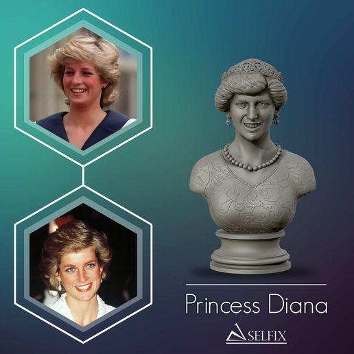 👸 Princess Diana 3D model ready to print・ STL File for ・Cults