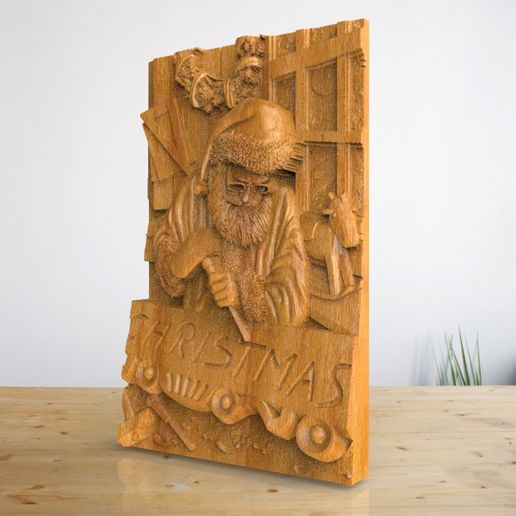 🎅 Santa Claus Christmas - 3D STL File For CNC Wood Carving, Cnc Router ...