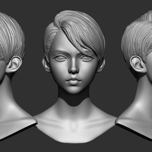 ♀️ 45 Female hair collection ZTL OBJ STL・ 3D File for 3D printing・Cults