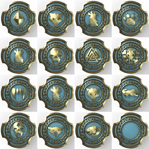🛰 Wolves space shields・Archivo STL para Impresión 3D・Cults