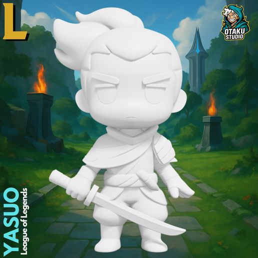 🎨 Chibi Yasuo - League of Legends Fan Art Modelo 3D・Archivo STL para ...