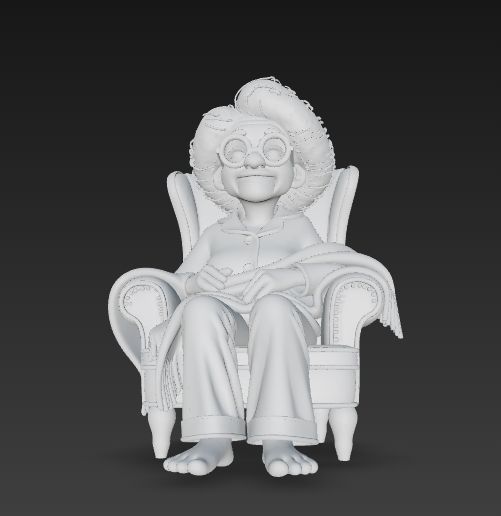 🧚 Fairy Tale Grandmother Figure – Cute Red Riding Hood Inspired 3D ...