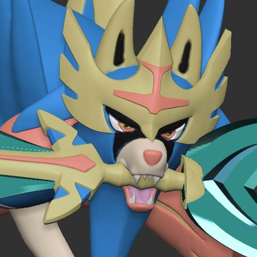 🫅 Zacian Crowned Sword | 3D Printable STL | Pokemon Fan Art・ STL File ...