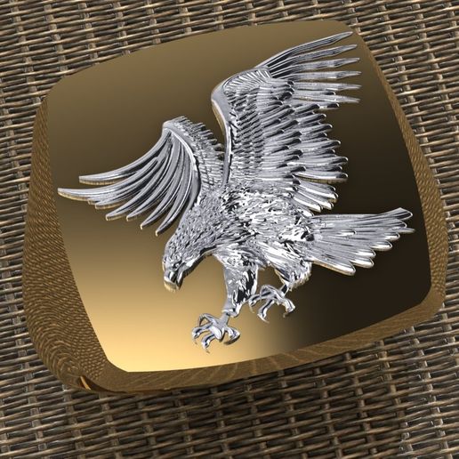 Free STL file eagle ring 🦅 ・3D printable model to download・Cults