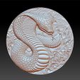 🐍 snake pendant model of bas-relief・Free STL File for ・Cults