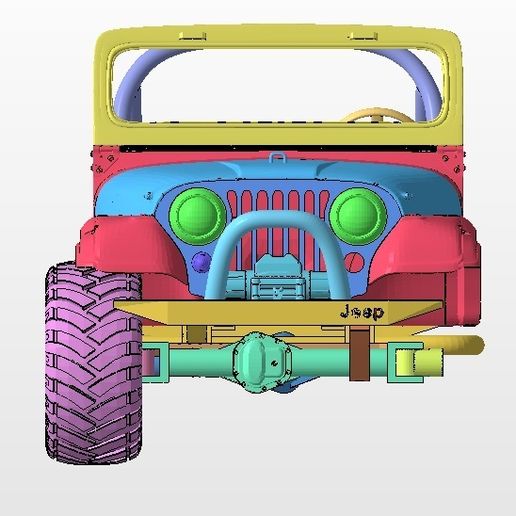 🚚 Moving Jeep CJ5 – Realistic 3D Printable Model with Rotating Wheels ...