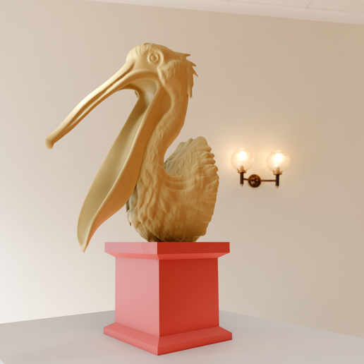 👤 pelican head bust mouth open stl・ STL File for 3D printing・Cults