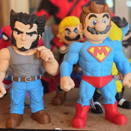 👨 SUPER MARIO - mario x super man fusion Fan art (no ams-multiparts/3mf ...