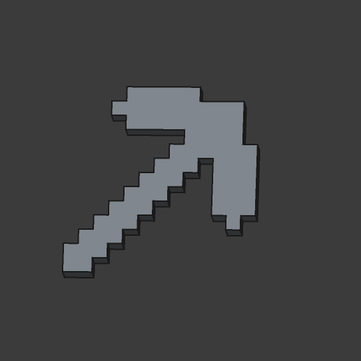 👾 Minecraft pickaxe・ STL File for 3D printing・Cults