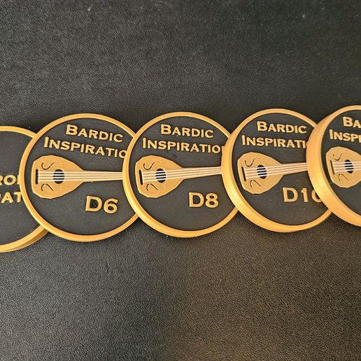 🪙 DnD Heroic and Bardic Inspiration Coins・ 3MF File for 3D printing・Cults