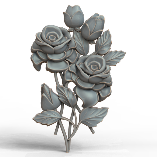 📁 3D Model STL File for CNC Router Laser & 3D Printer 1690. Roses・文件用于 ...