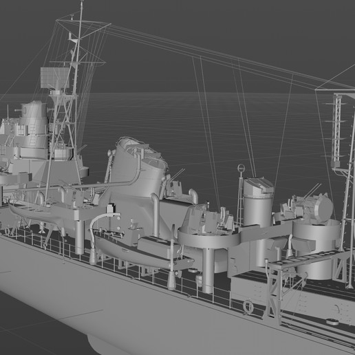 🚢 Digital model of the Harugumo-class destroyer・ OBJ File for 3D ...