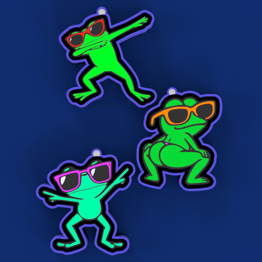 🐸🎉 Cool Frogs Trio – Freshie, Keychain & Resin Mold Bundle・ STL File ...