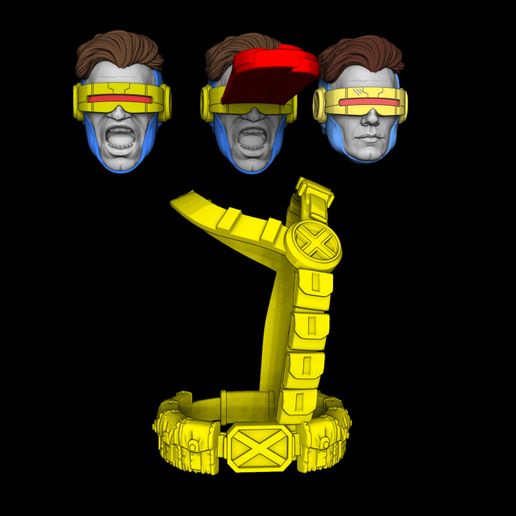 🦸‍♂️ CYCLOPS XMEN (COMBO 2 HEAD AND BELT )・ STL File for 3D printing・Cults