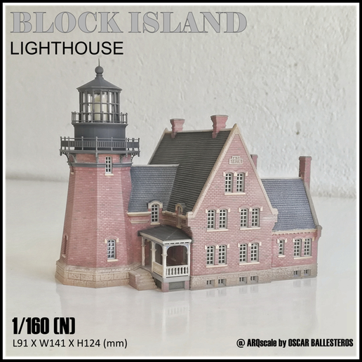 🏝️ BLOCK ISLAND SOUTHEAST LIGHTHOUSE - N (1/160) SCALE MODEL LANDMARK ...