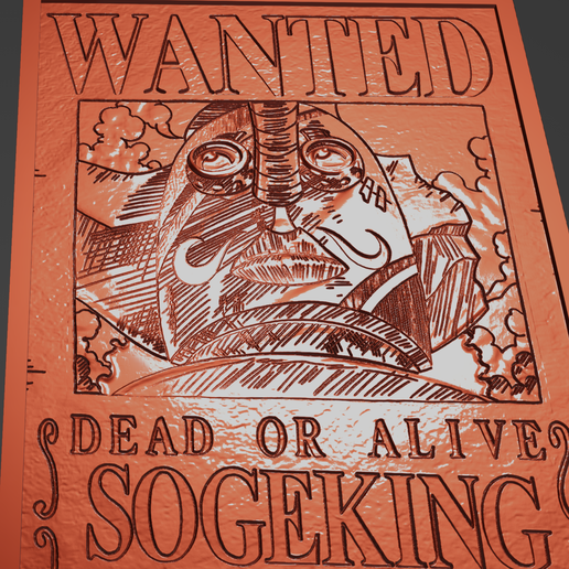💬 sogeking wanted poster - one piece・ STL File for 3D printing・Cults