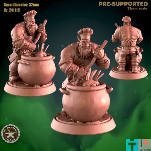 🍳 Orc Innkeeper Cooking・ 3D File for 3D printing・Cults