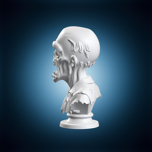 🧟 Cartoon Zombie Character Head Bust Miniature 3D Print Model STL File ...