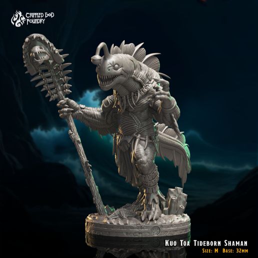 🎲 Kuo Toa Tideborn Shaman・ 3D File for 3D printing・Cults