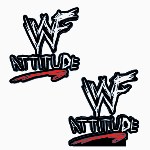 🤼 2x WWF ATTITUDE Logo Display by MANIACMANCAVE3D・ STL File for 3D ...