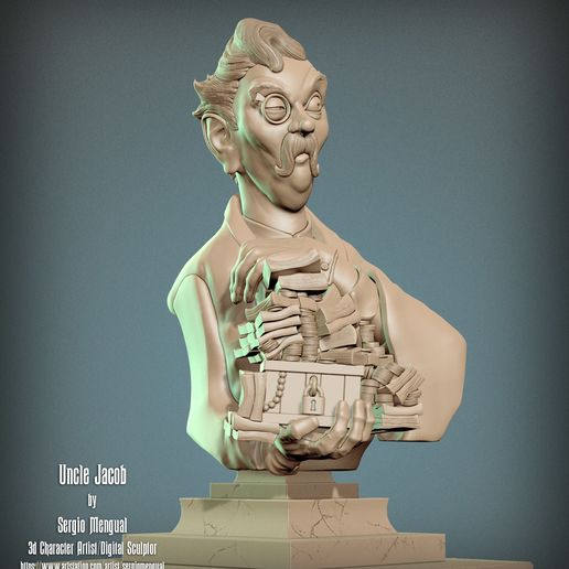 👻 Haunted Mansion Uncle Jacob 3D Printable Bust DELUXE VERSION・ 3D File ...