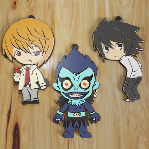 🗝️ PACK 3 KEYCHAINS / KEYCHAIN / MAGNETS DEATH NOTE (STL AND 3MF)・ 3D ...