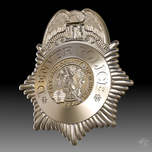 🚓 Denver Police Badge・ STL File for 3D printing and CNC machining ...