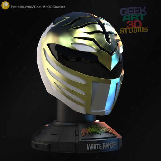 👤 White Ranger Bust - Helmet・ 3D File for 3D printing・Cults