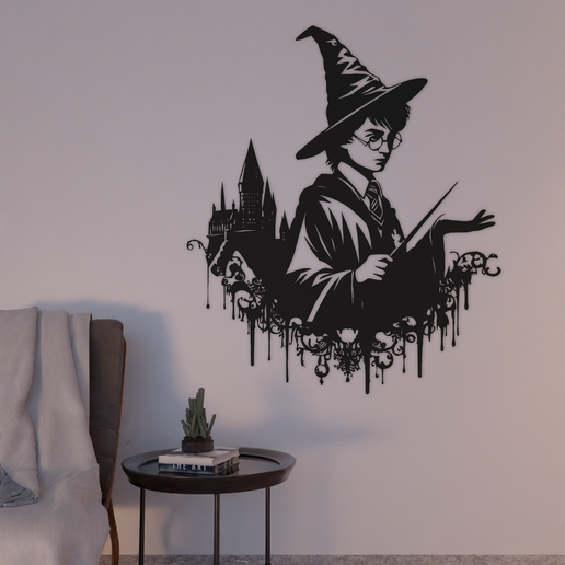 🎨 HARRY POTTER WALL DECORATION 2D WALL ART・ STL File for 3D printing ...