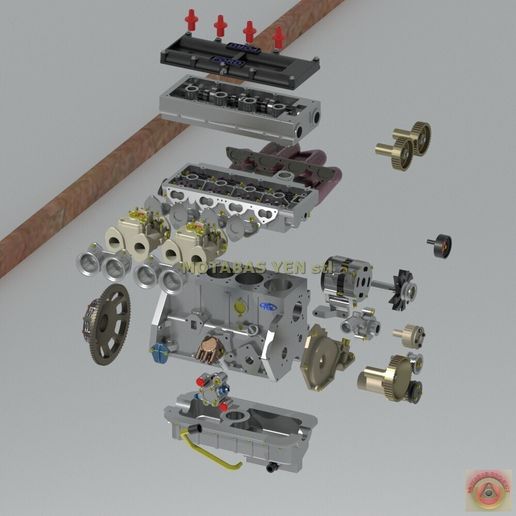 🚙 FORD RS 1.6 BDA - ENGINE・ STL File for 3D printing・Cults