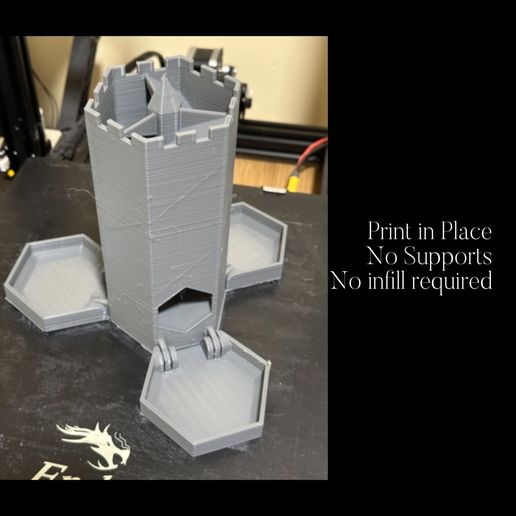 🏰 Folding Castle Hex Dice Tower (print in place)・Free STL File for 3D ...