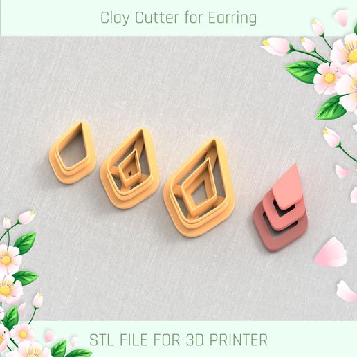 💍 Three-stage Boho Earring C POLYMER CLAY CUTTER・ 3D File for 3D ...