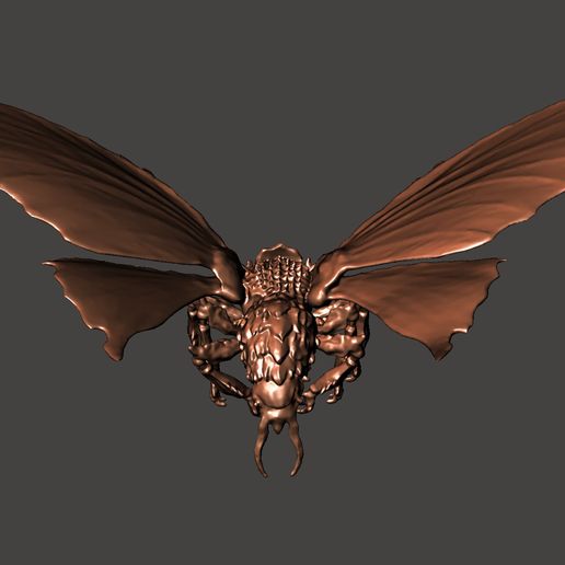 👹 BATTRA GIANT MOTHRA GIGAMOTH!! GODZILLA KAIJU FLYING MONSTER- HI-POLY ...