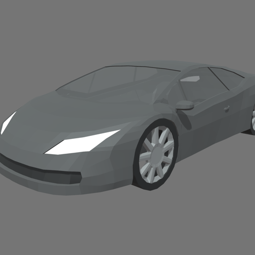 🚗 Low Poly Sports Car // Design 01・ STL File for ・Cults