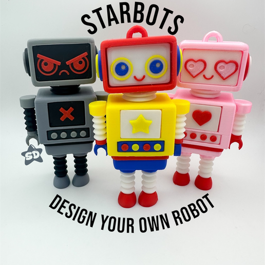 Starbots ⭐ Design your own clicker robot buddy!・ 3D File for 3D ...