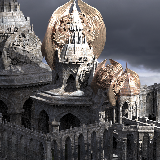 🌉 Steampunk Medieval Tower Bridge 4 kit bash・ OBJ File for ・Cults