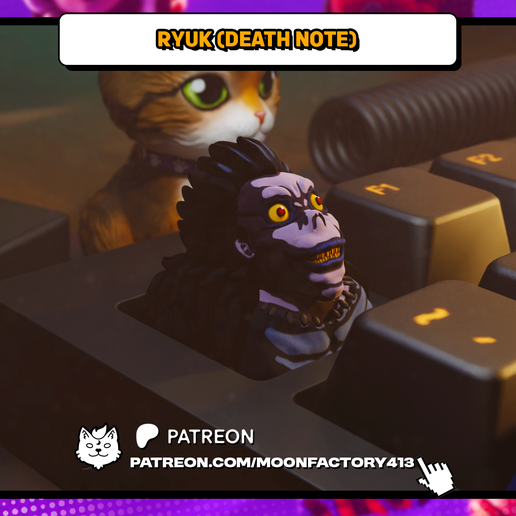 👾 Ryuk (Death Note) Artisan Keycap・Archivo 3D para Impresión 3D・Cults
