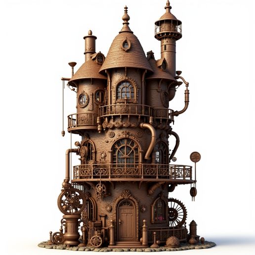 🎲 steampunk tower・ STL File for 3D printing・Cults
