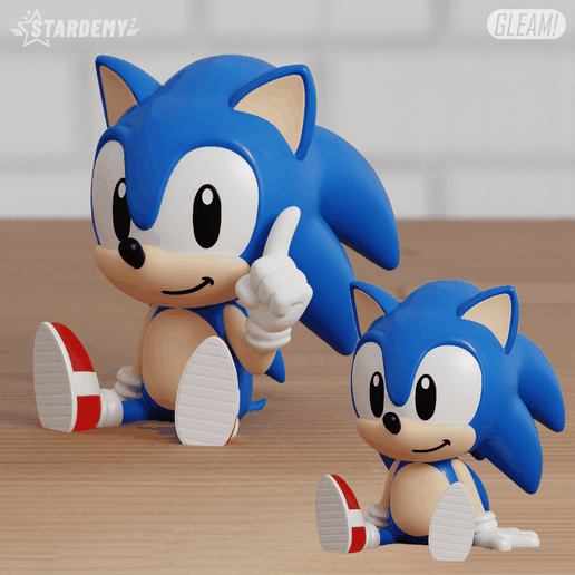 🦔 Sonic Hedgehog Chibi 2 Models・ 3D File for 3D printing・Cults