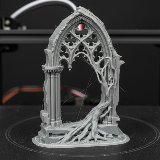 🏰 Gothic Ruins Arch with Entwined Roots – 3D Printable Diorama Piece ...