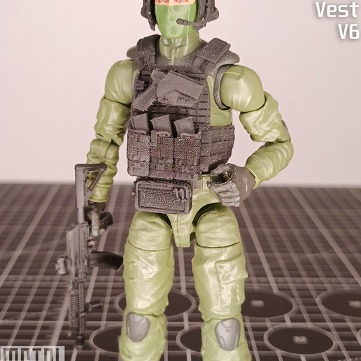 🪖 Tactical Armor Vest V6 for 6 inch action figures・ 3D File for 3D printing・Cults