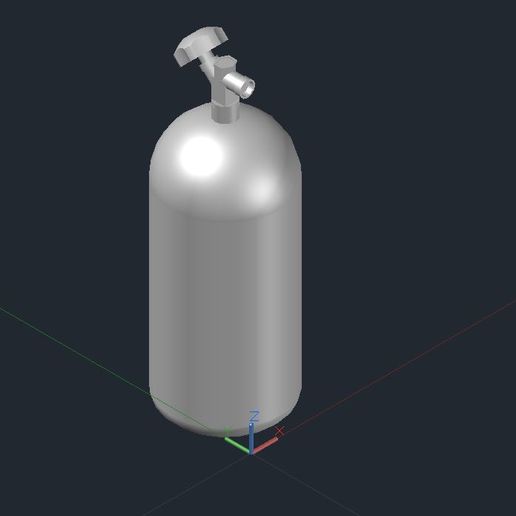 🪖 nitrous oxide tank・ STL File for 3D printing・Cults