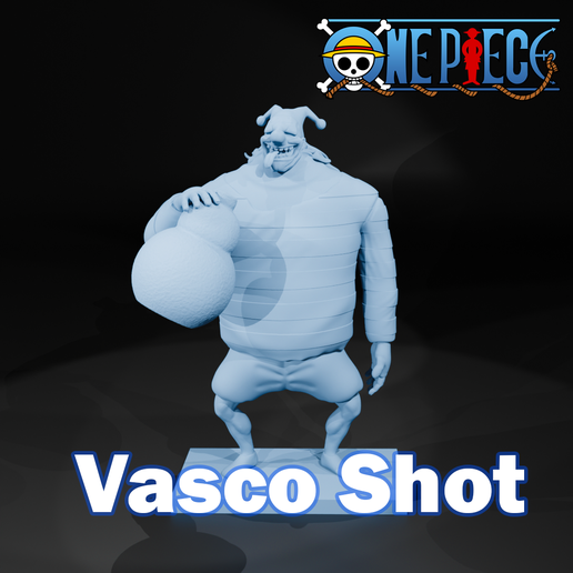 3D file Vasco Shot - Blackbeard Pirates - ONE PIECE 🏴‍☠️ ・3D print ...