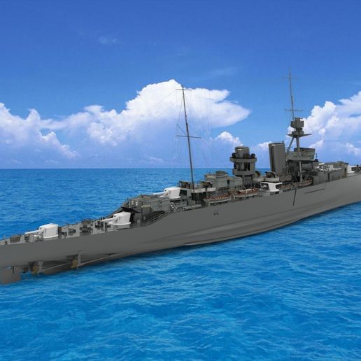 🚢 HMS Hawkins heavy cruiser・ 3D File for 3D printing・Cults