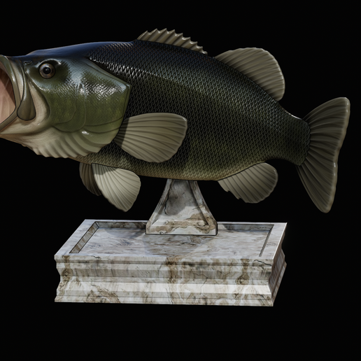 🐠 fish Largemouth Bass / Micropterus salmoides in motion trophy statue ...